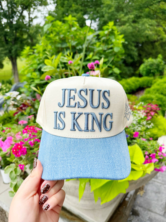 Jesus Is King Denim Hat – Brookeside Company
